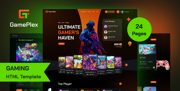 Gameplex - eSports and Gaming NFT Website HTML Template by pixelaxis
